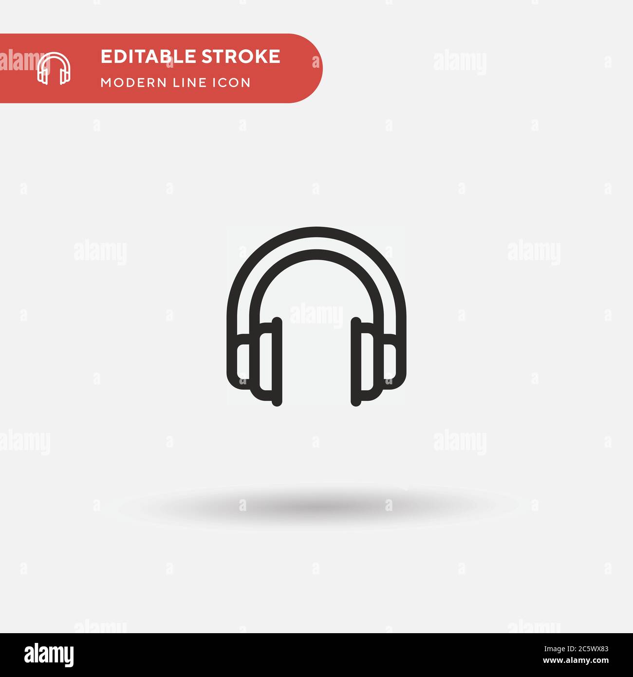 Headphones Simple vector icon. Illustration symbol design template for ...