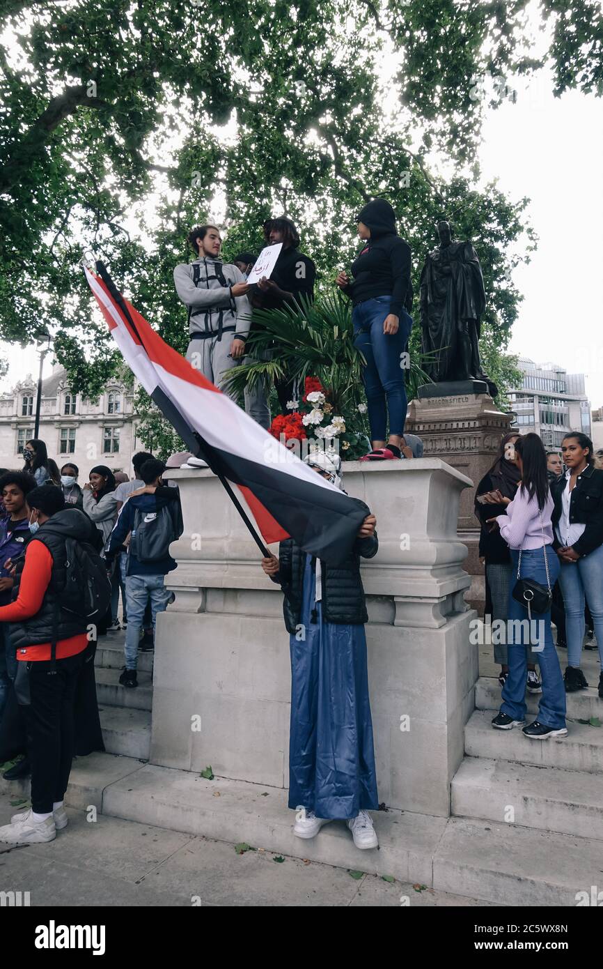 5th July 2020, BLM March through London ending at Parliament Square ...
