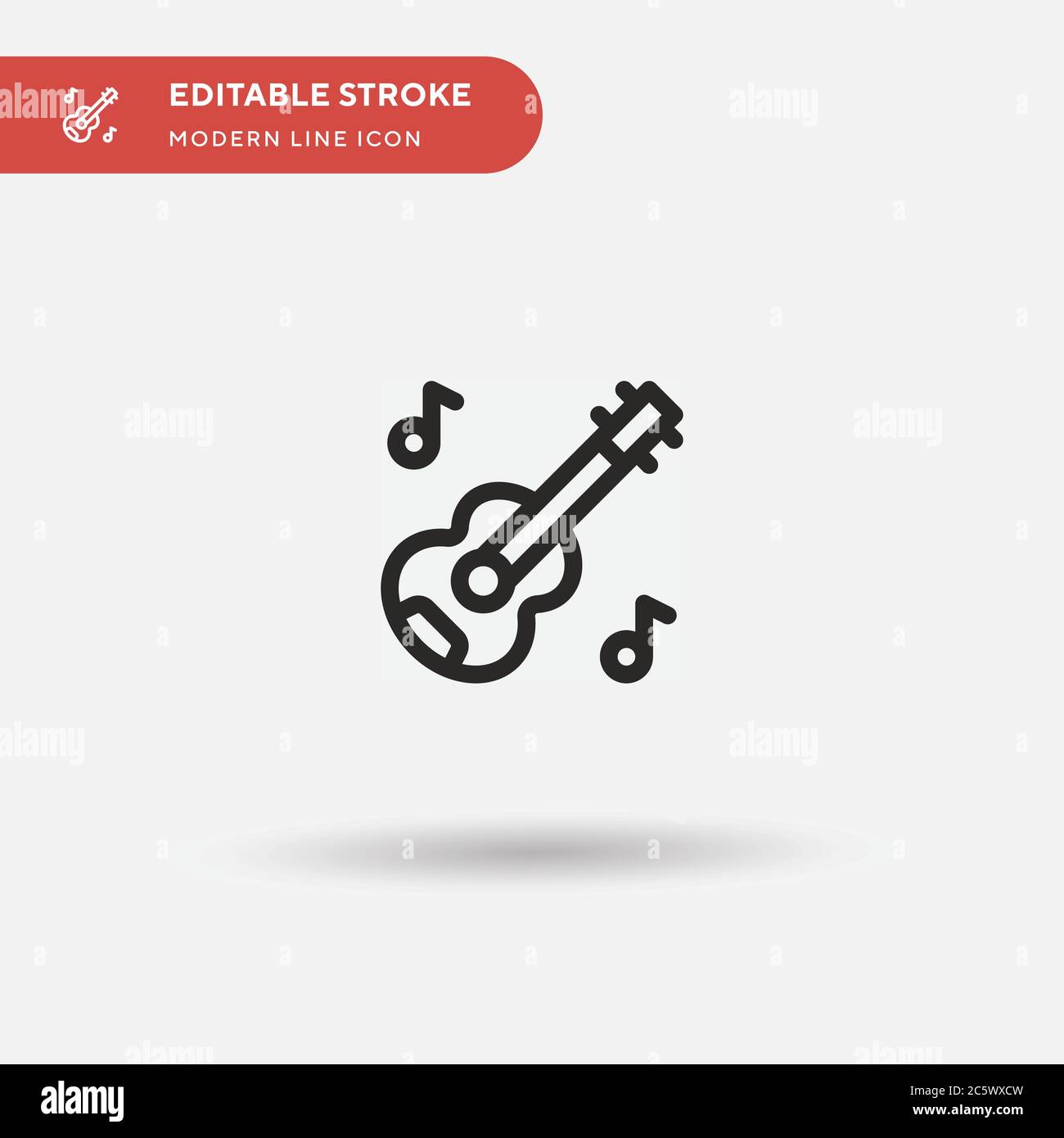 Acoustic Guitar Simple vector icon. Illustration symbol design template ...