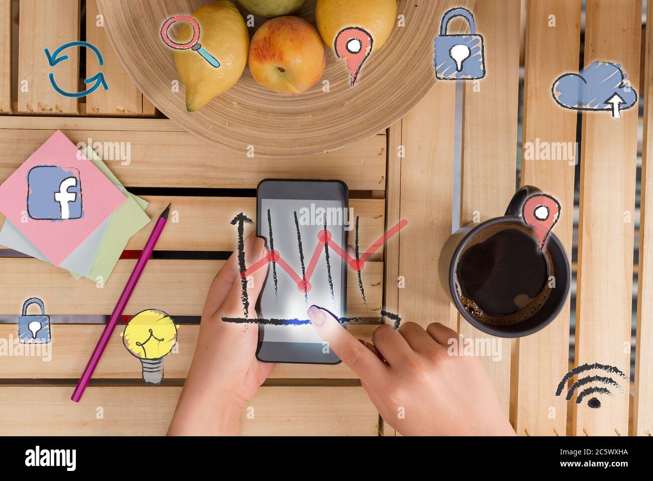 Free Sketch Of Digital Technology Information With Infographic Element ...
