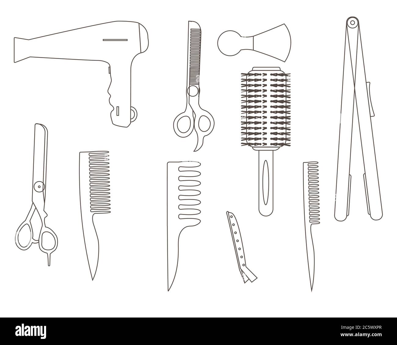 Set of haircutting tools. Line style Stock Vector Image & Art - Alamy