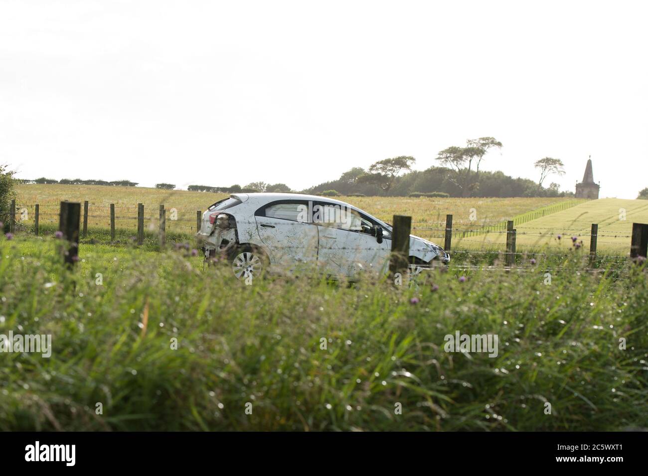 Car accident in field on a77 road hi-res stock photography and images ...