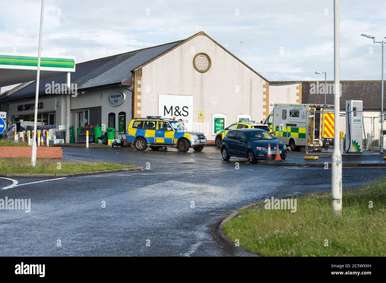 Monkton, Scotland, UK. 5th July, 2020. Pictured: Road Traffic Accident ...