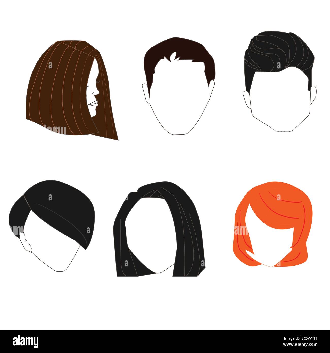 Hair type logo Stock Vector Images - Alamy