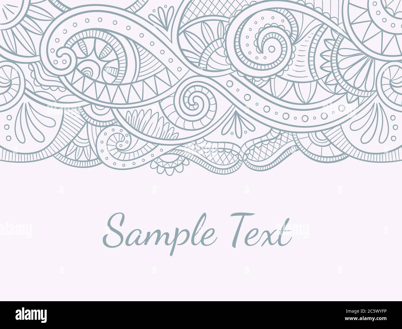 Abstract background with hand drawn lace pattern in the top. Doodle ...