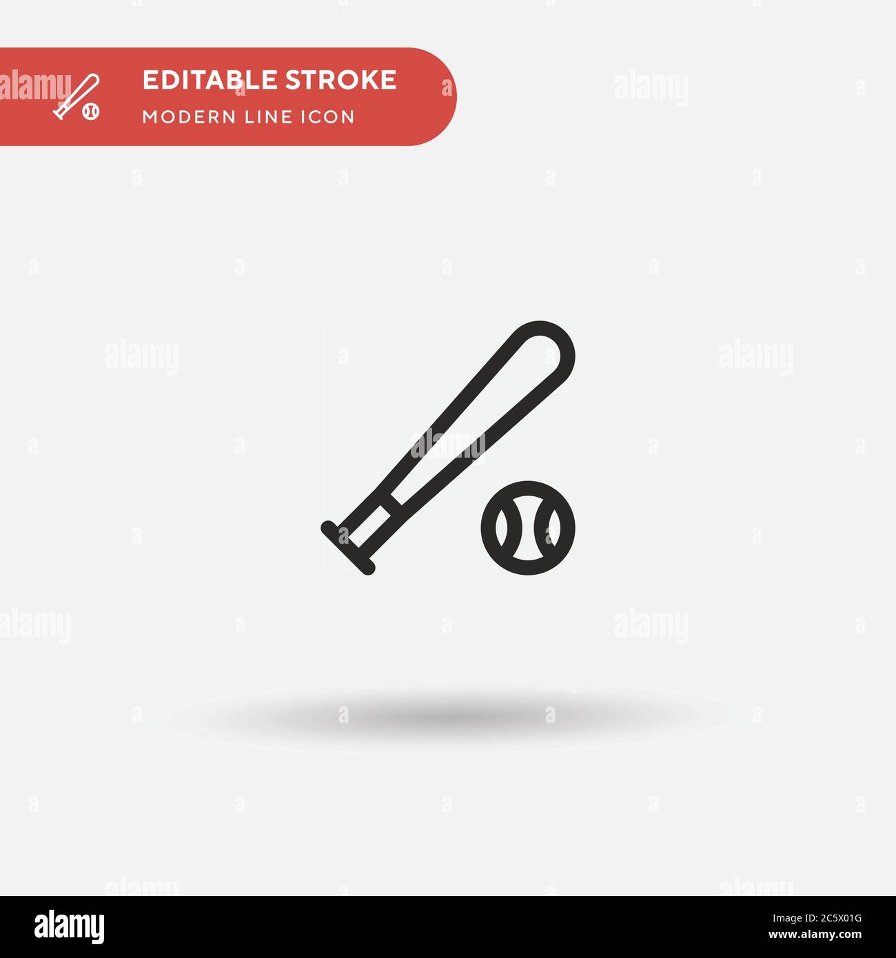 Baseball Bat Simple vector icon. Illustration symbol design template ...