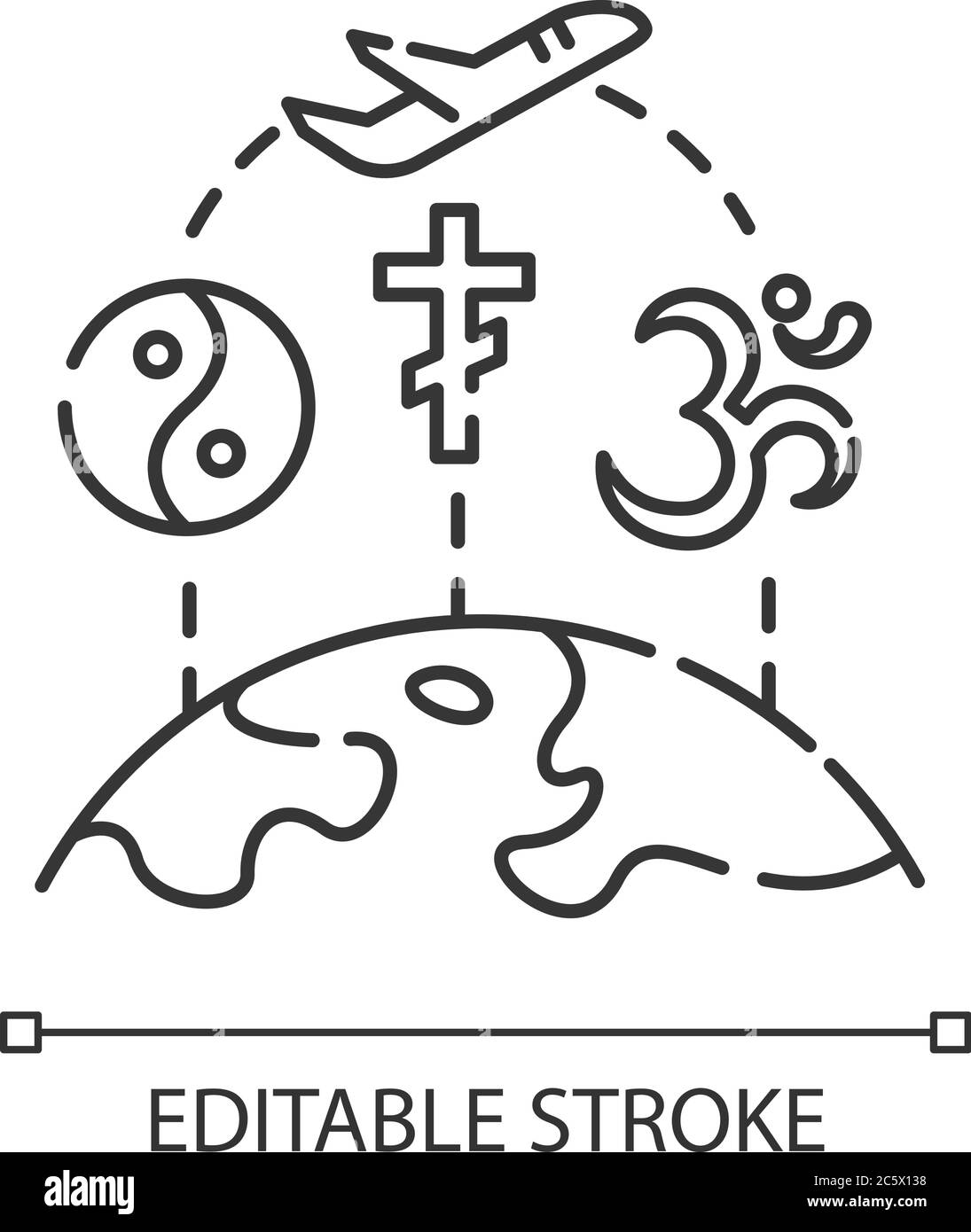 Religious tourism pixel perfect linear icon Stock Vector Image & Art ...