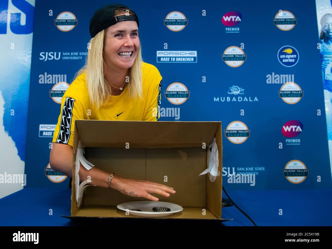 Elina Svitolina of Ukraine during the All Access Hour ahead of the 2019 ...