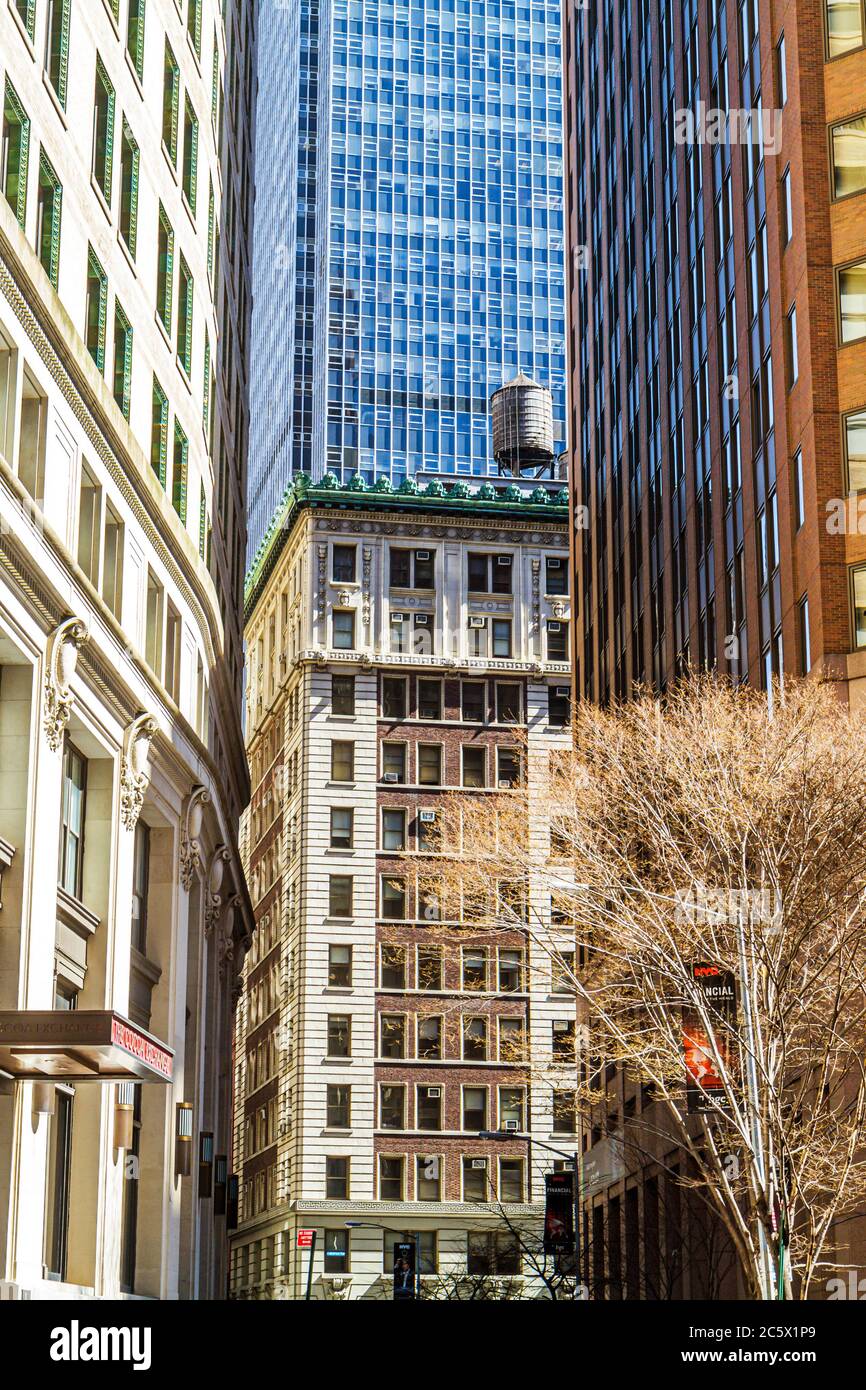 New York City,NY NYC Lower,Manhattan,Financial District,FiDi,Pearl Street,high rise skyscraper ...