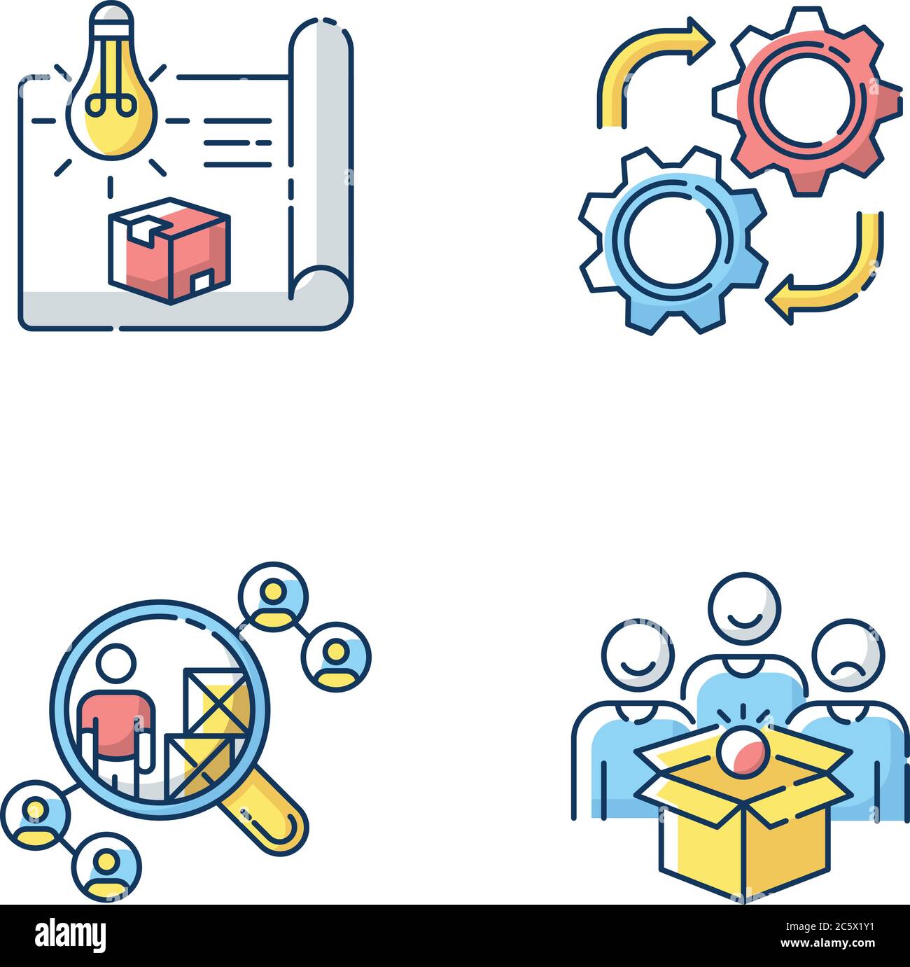 Industrial processes RGB color icons set Stock Vector Image & Art - Alamy