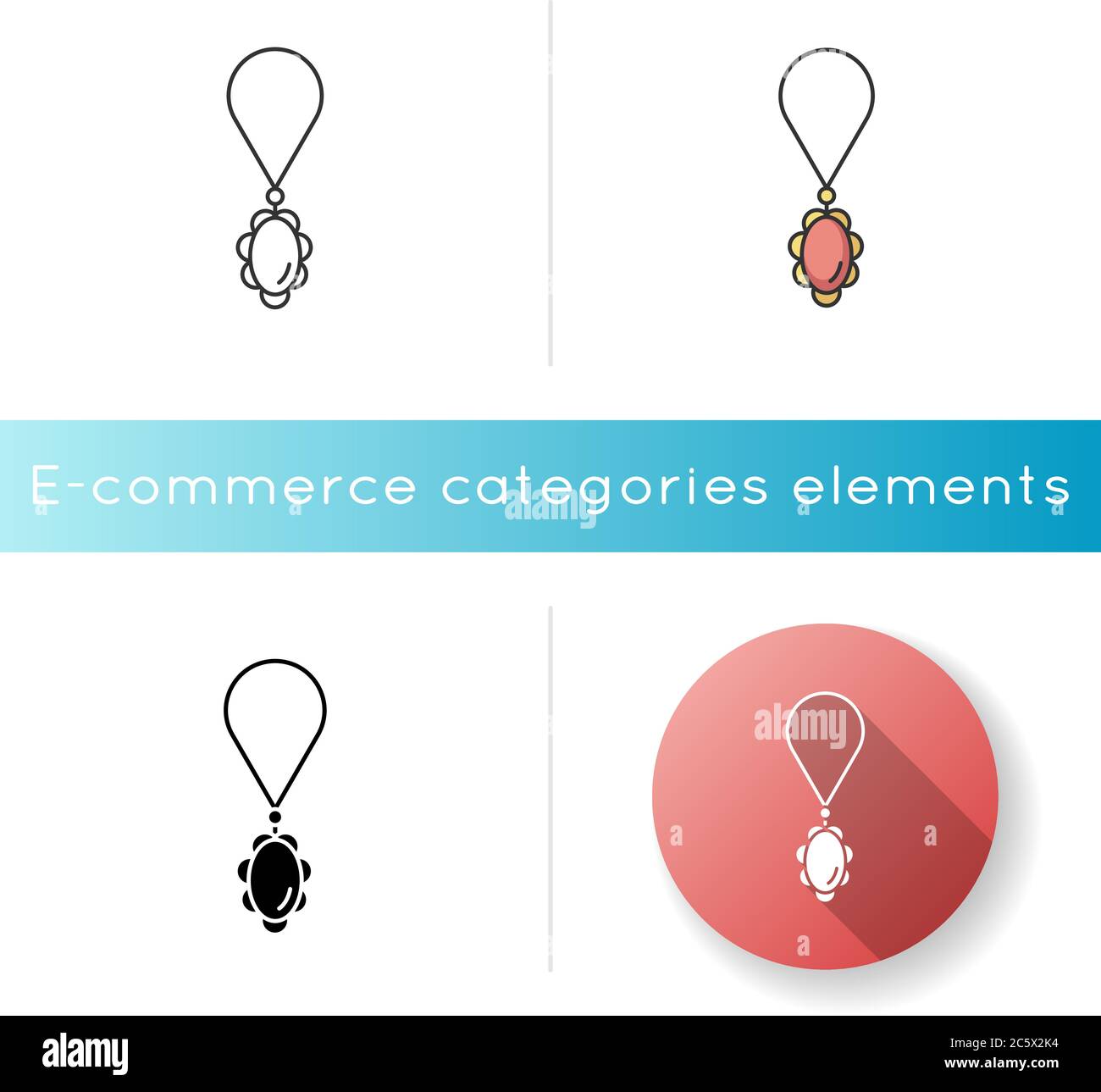 Black long necklace Stock Vector Images - Alamy