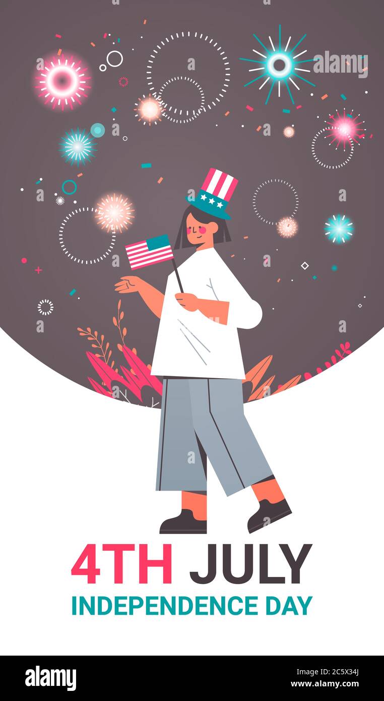 Woman american flag full length Stock Vector Images - Alamy