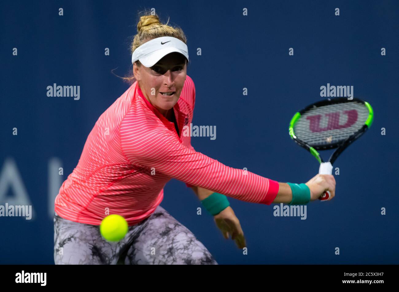 Madison Brengle of the United States in action during her first-round ...