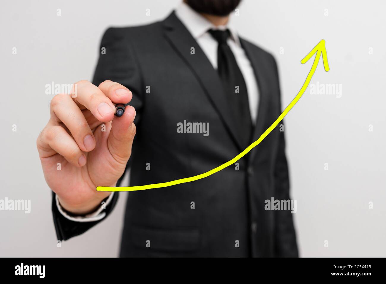 Digital Arrowhead Curve Rising Upward Denoting Growth Development ...