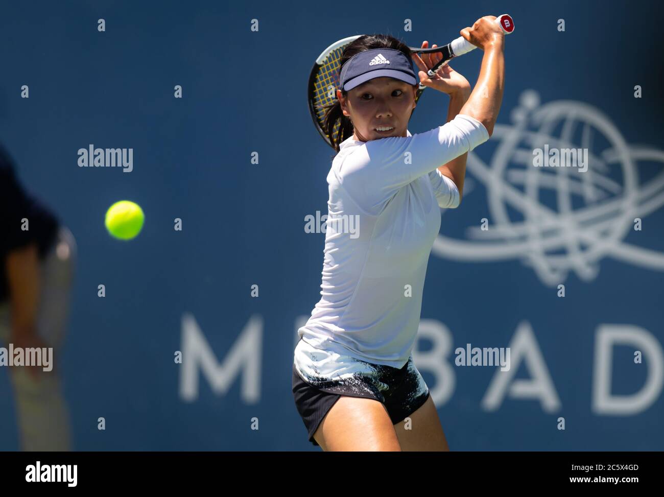 Mayo Hibi of Japan in action during the first round of the 2019 ...