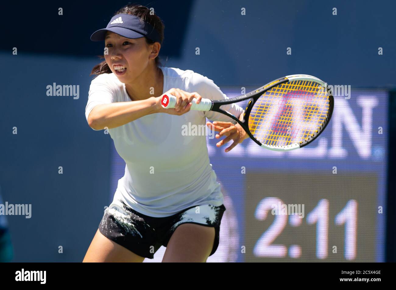 Mayo Hibi of Japan in action during the first round of the 2019 ...
