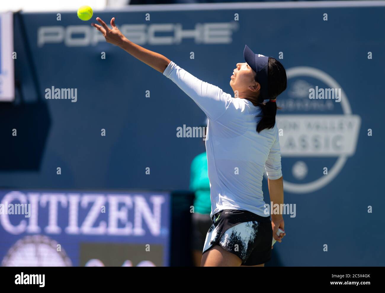 Mayo Hibi of Japan in action during the first round of the 2019 ...