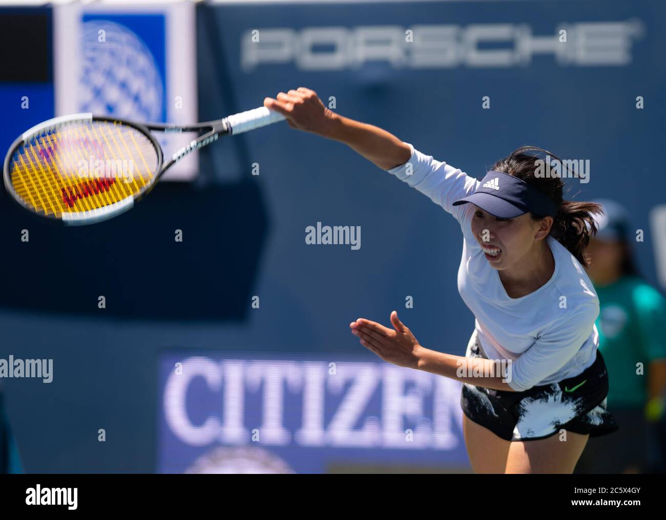 Mayo Hibi of Japan in action during the first round of the 2019 ...
