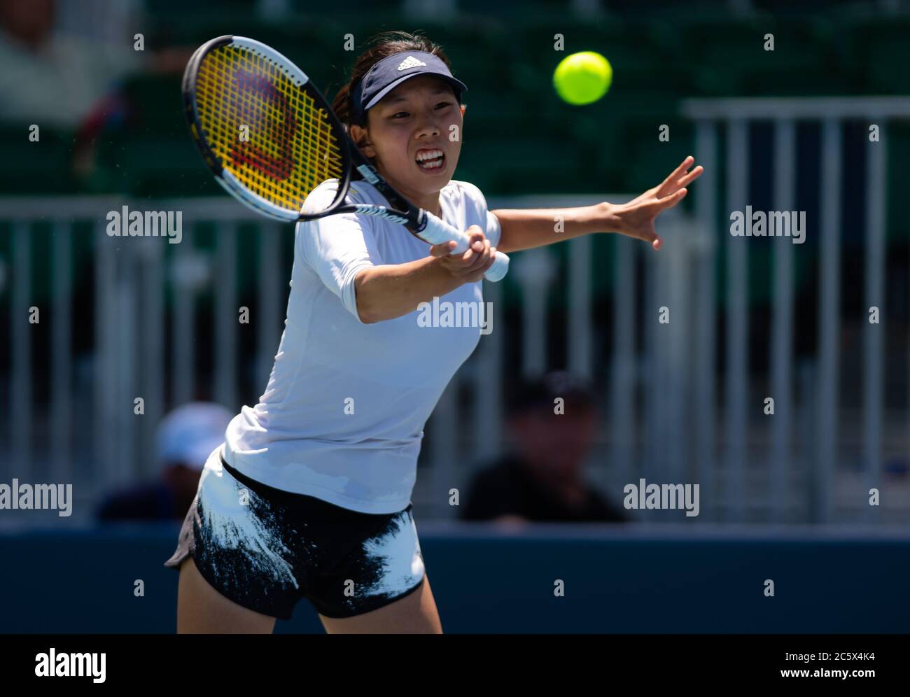 Mayo Hibi of Japan in action during the first round of the 2019 ...