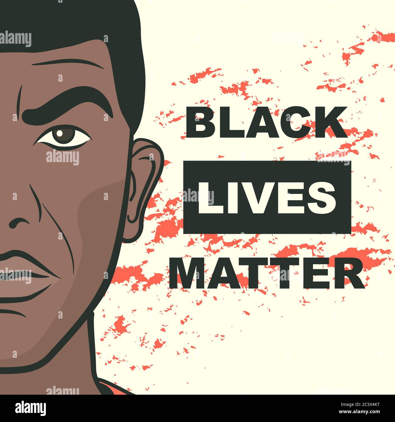 Black Lives Matter. Banner with Black Protesting Man. Protest, Fight ...