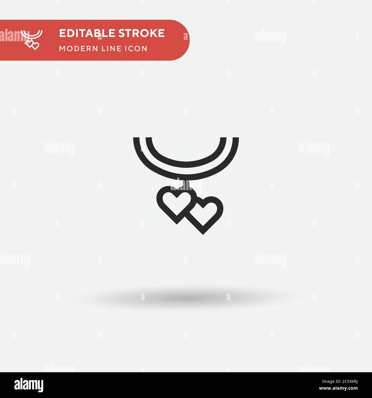 Necklace Simple vector icon. Illustration symbol design template for ...