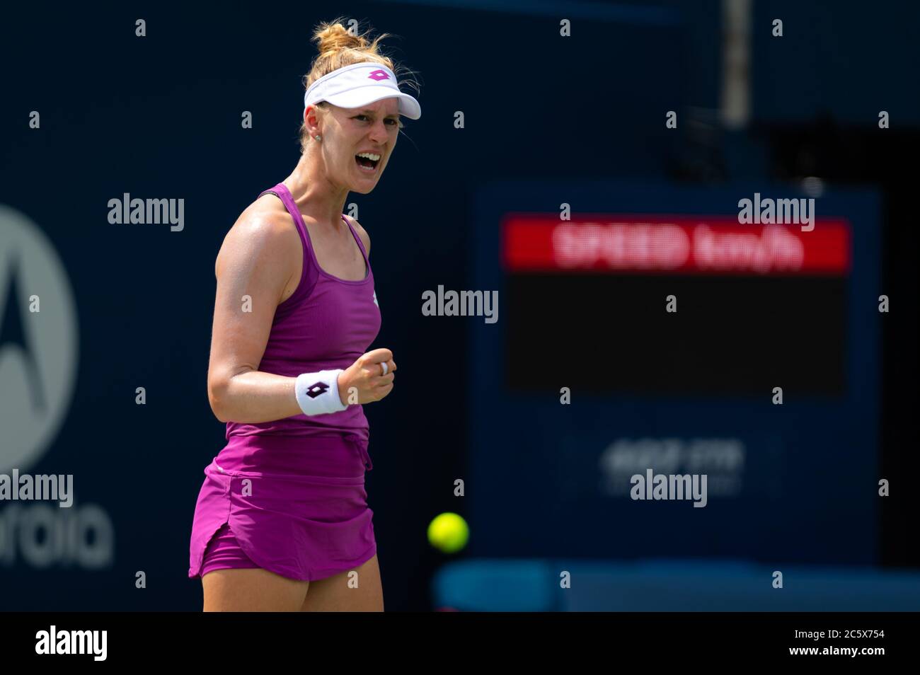 Alison Riske of the United States in action during the second round at ...
