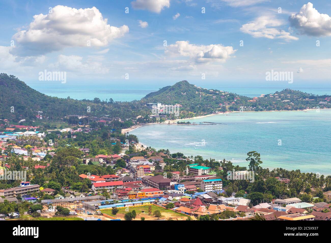 Panoramic aerial view of Koh Samui island, Thailand in a summer day ...