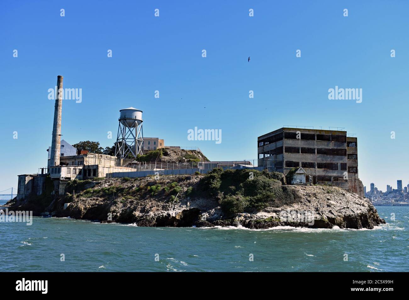 The north side of Alcatraz Island, the power plant, model industries ...