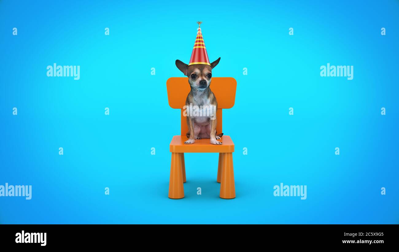 Dog Birthday Party. 3d rendering Stock Photo - Alamy