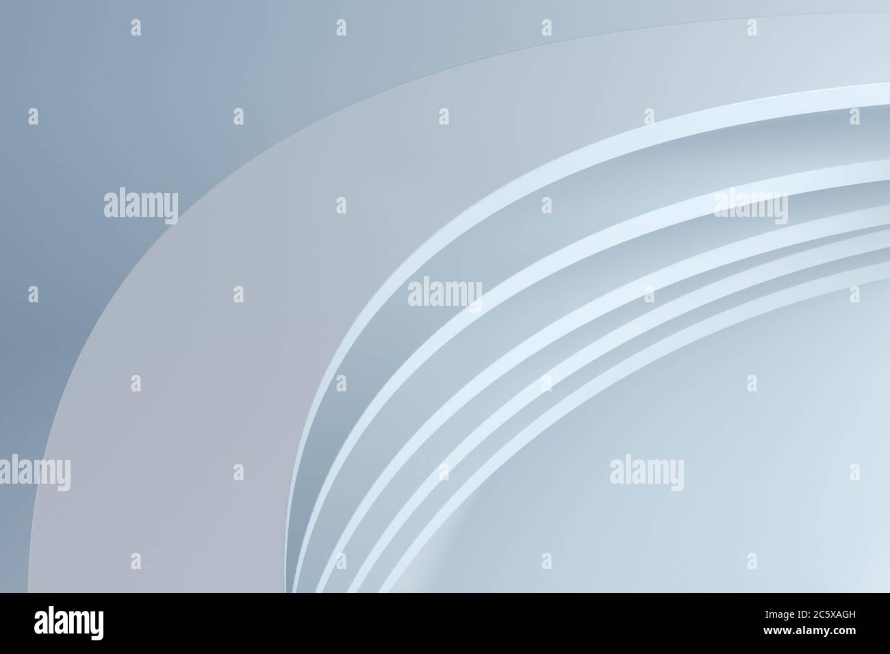 White curve geometry with white background, 3d rendering. Computer ...