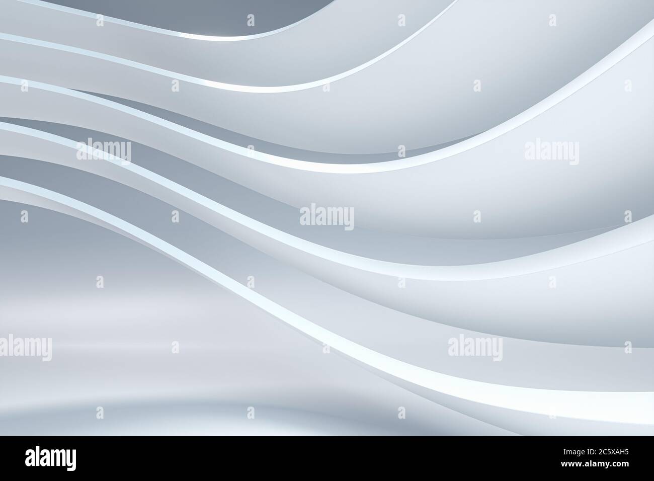 White curve geometry with white background, 3d rendering. Computer ...