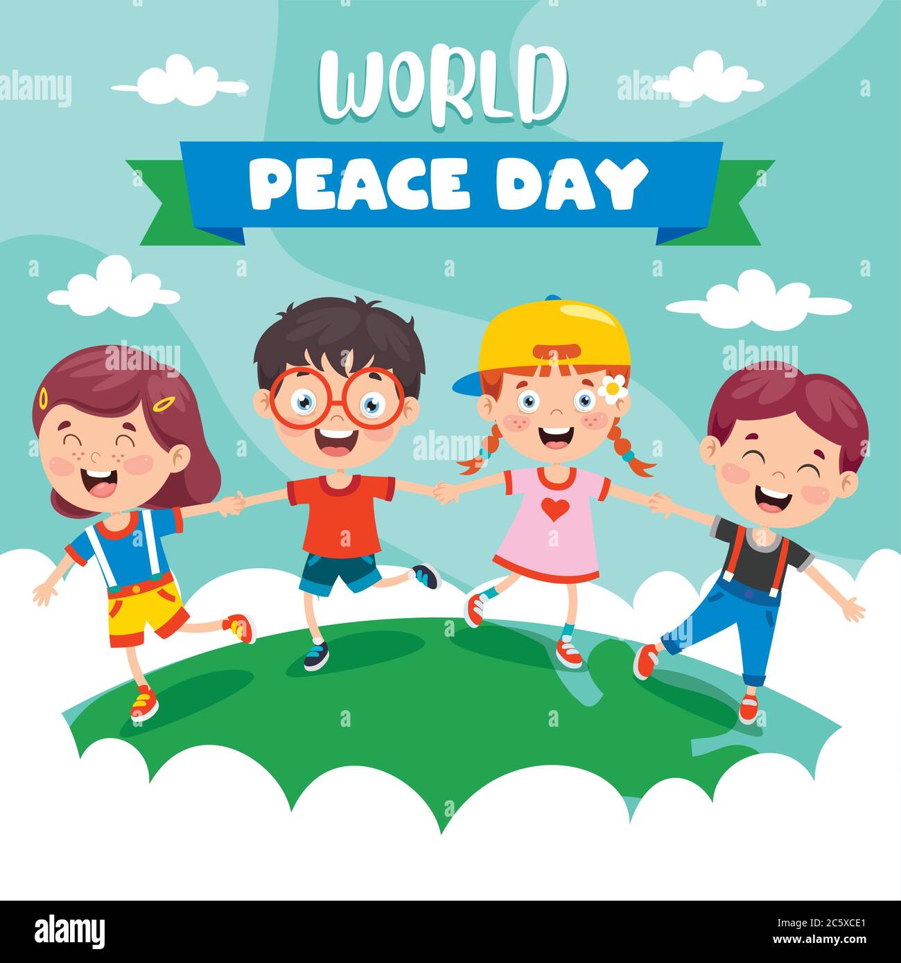 Children Celebrating World Peace Day Stock Vector Image & Art - Alamy