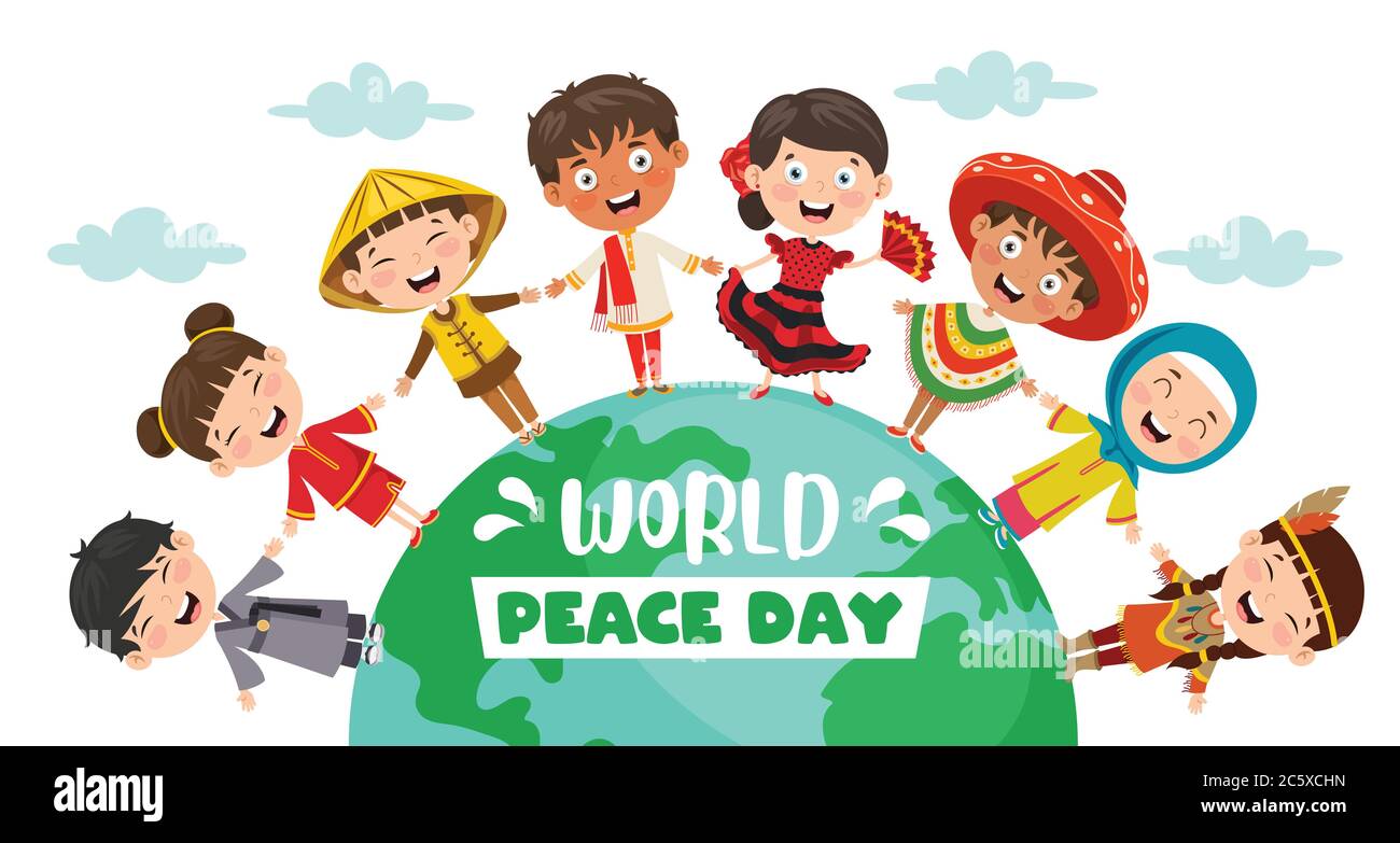 Children Celebrating World Peace Day Stock Vector Image & Art - Alamy
