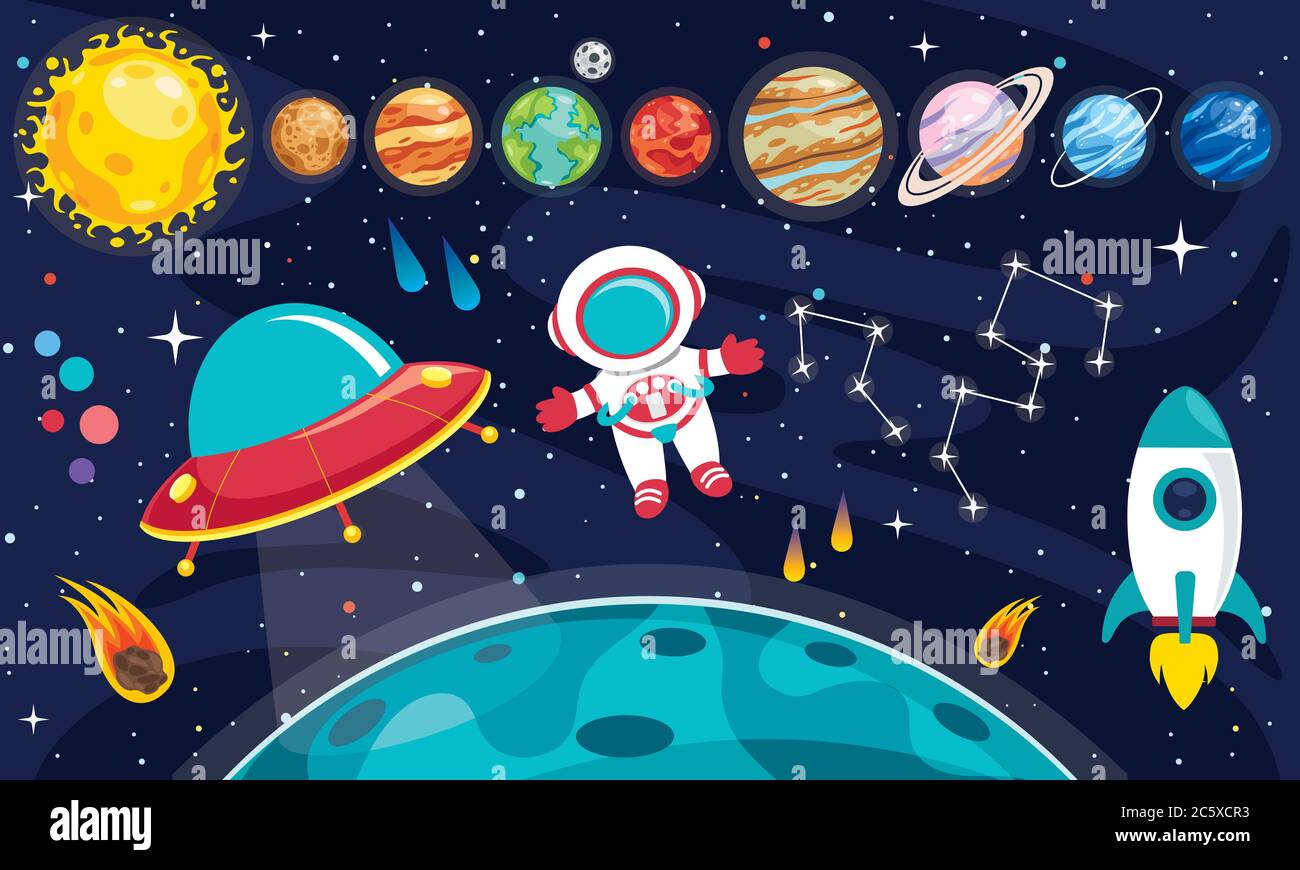 Colorful Planets Of Solar System Stock Vector Image & Art - Alamy