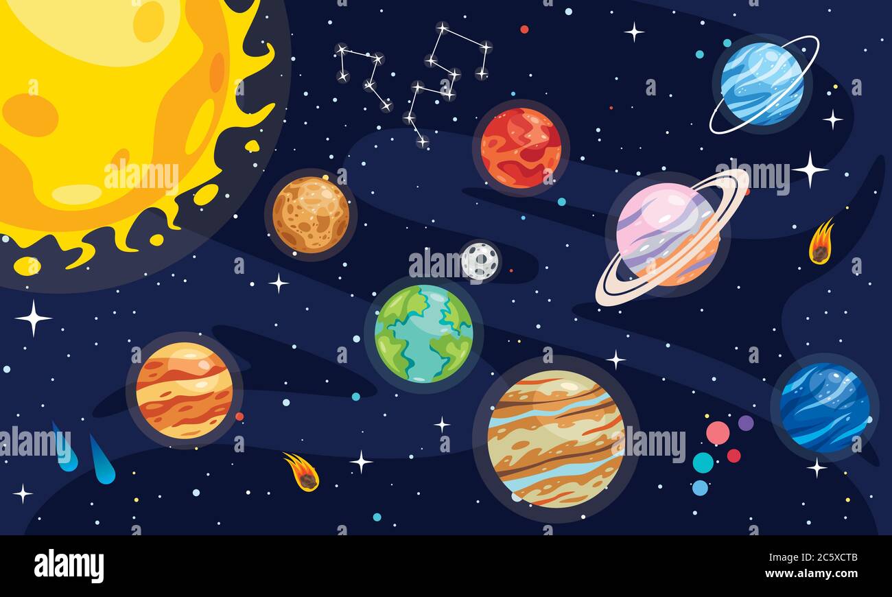 Astronaut in moon planets Stock Vector Images - Alamy