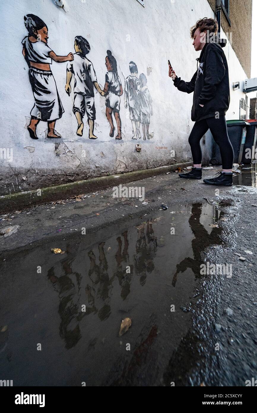 Edinburgh, Scotland, UK. 5 July, 2020. A new mural by the street artist ...