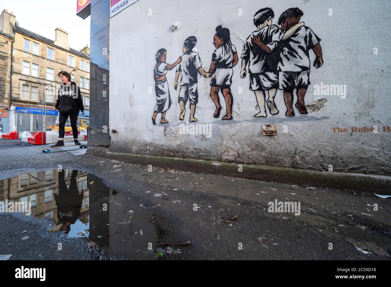 Edinburgh, Scotland, UK. 5 July, 2020. A new mural by the street artist ...