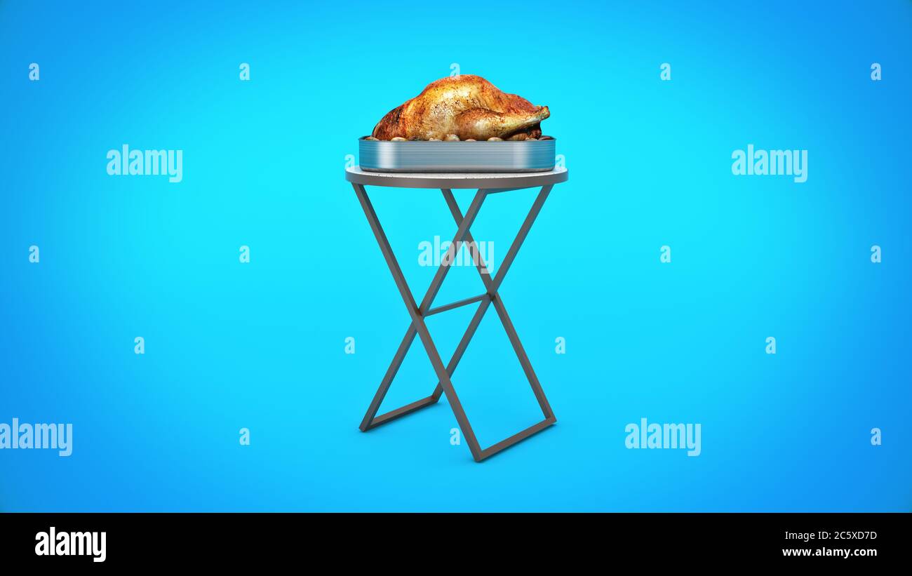Roasted Chicken. 3d rendering Stock Photo - Alamy