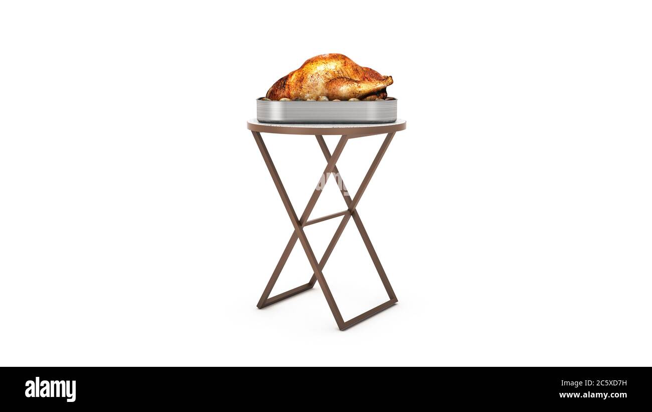 Roasted Chicken. 3d rendering Stock Photo - Alamy