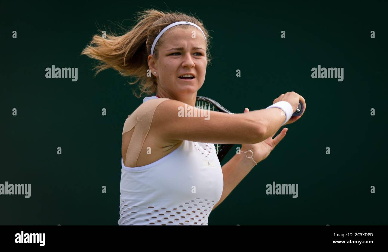 Karolina Muchova of the Czech Republic in action during her third-round ...