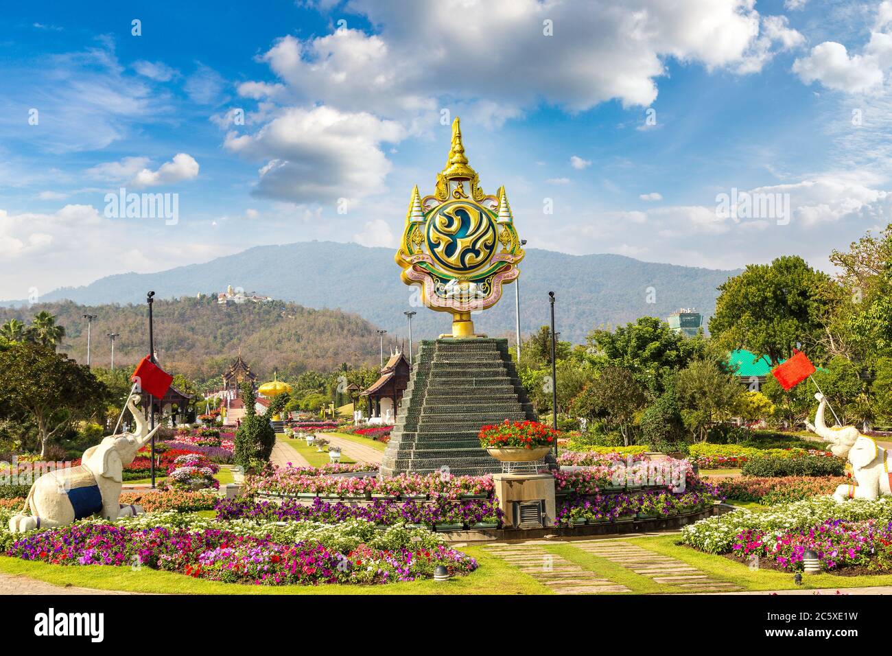 The Royal Ratchaphruek Park in Chiang Mai, Thailand in a summer day ...