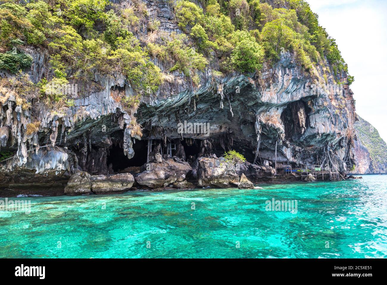 Viking cave on Maya island, Thailand in a summer day Stock Photo - Alamy