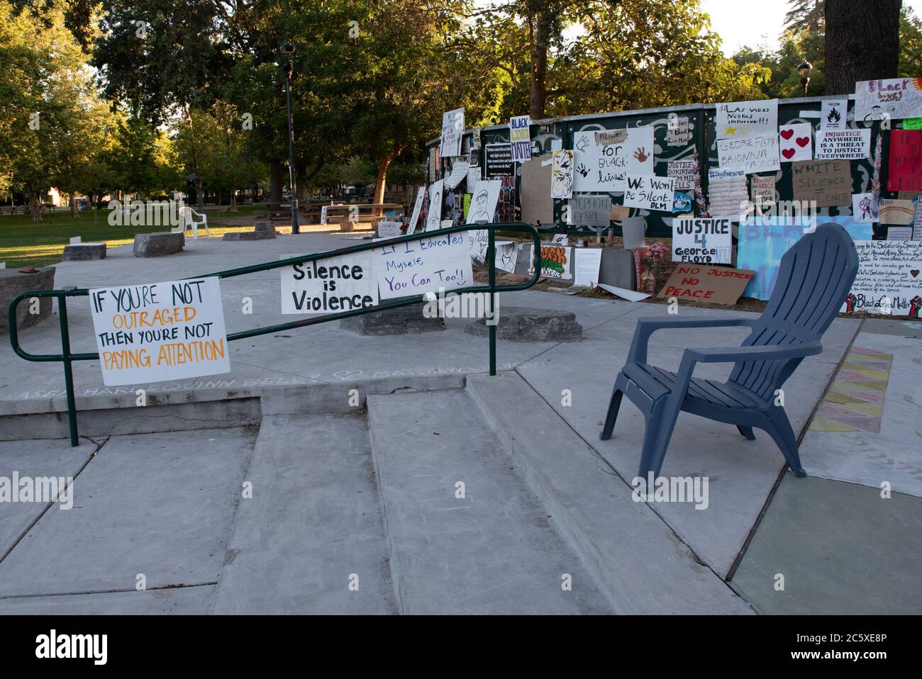 Davis, California, USA, June 5, 2020. There are murals and different ...