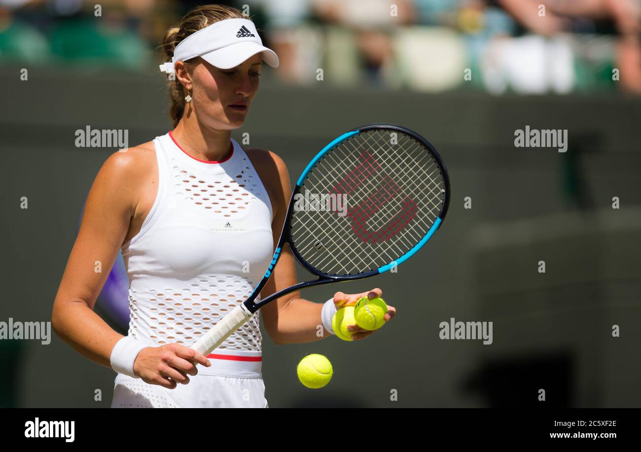 Kristina Mladenovic of France in action during her second-round match ...