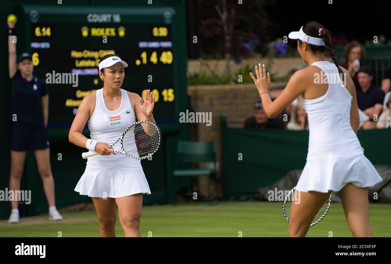 Latisha Chan & Hao-Ching Chan of Chinese Taipeh playing doubles at the ...