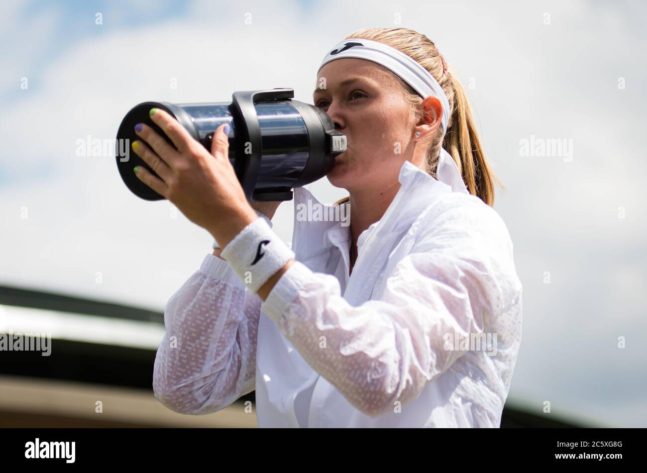 Marie Bouzkova of the Czech Republic in action during her second-round ...