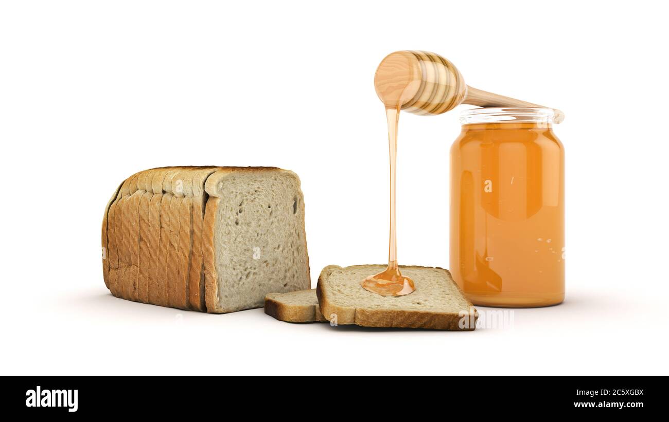 Tasty toasted bread honey Cut Out Stock Images & Pictures - Alamy