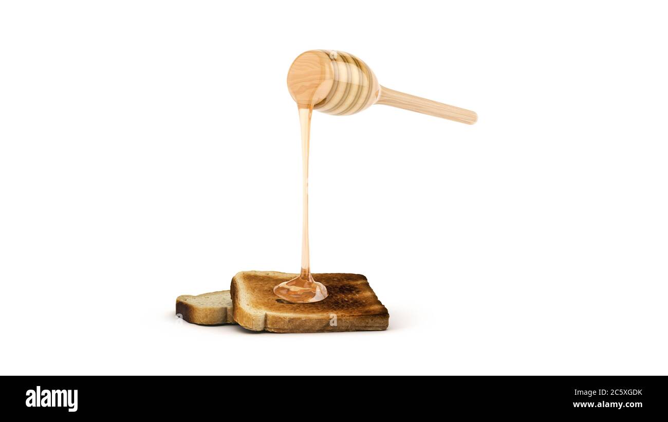 Tasty toasted bread honey Cut Out Stock Images & Pictures - Alamy
