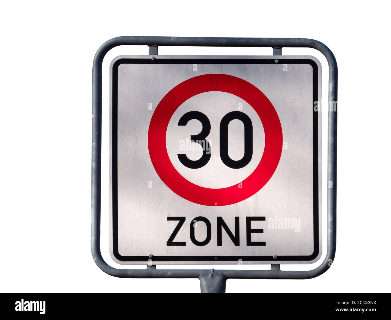 Traffic sign speed limit 30s zone, white background Stock Photo - Alamy