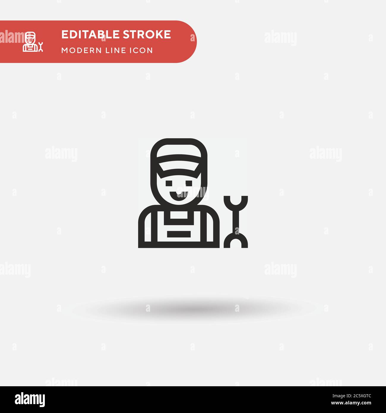 Mechanic Simple vector icon. Illustration symbol design template for ...